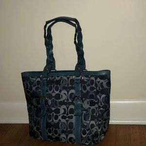 Coach | Bags | Coach Signature Blue Tote Bag | Poshmark